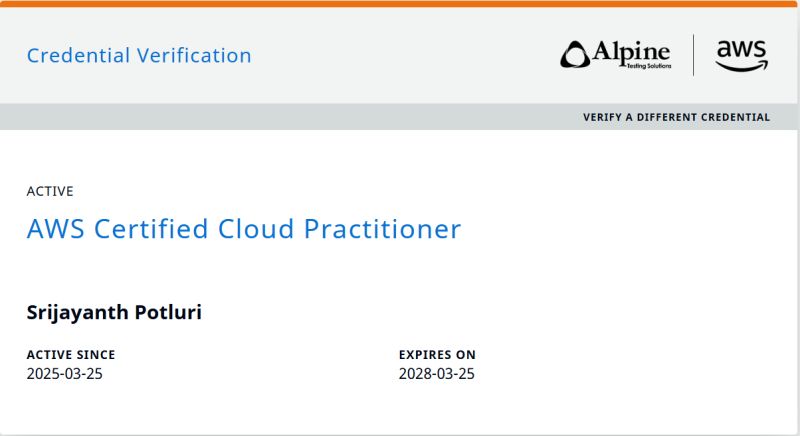 #aws #cloudcomputing #awscloudpractitioner #tech | Srijayanth Potluri #aws #cloudcomputing #awscloudpractitioner #tech | Srijayanth Potluri