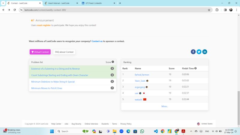 KRISHNA NAND MISHRA on LinkedIn: #leetcodechallenge #leetcode #contest ... KRISHNA NAND MISHRA on LinkedIn: #leetcodechallenge #leetcode #contest ...