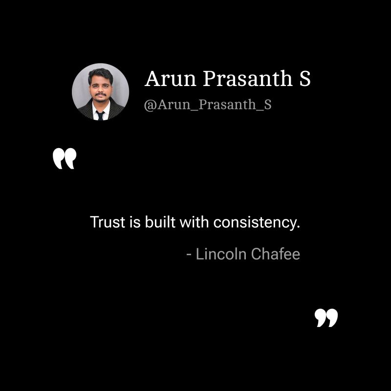 ARUN PRASANTH S on LinkedIn: #trustbuilding #consistency #networking # ... ARUN PRASANTH S on LinkedIn: #trustbuilding #consistency #networking # ...