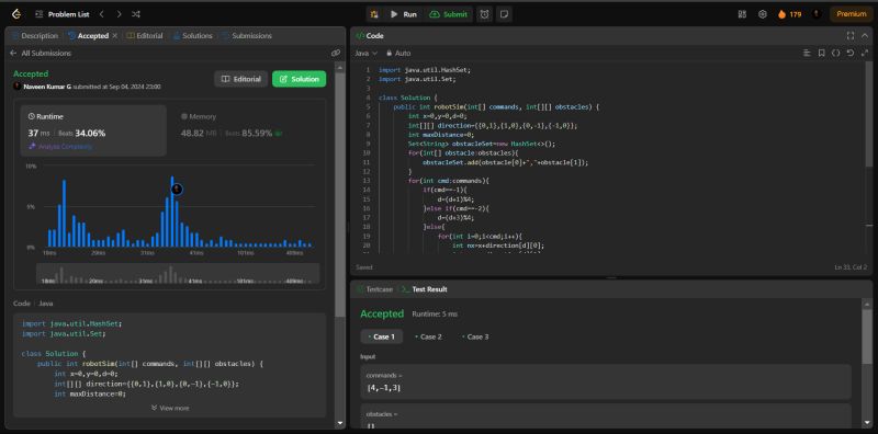 Naveen Kumar on LinkedIn: Leetcode problem of the day : Walking Robot ... Naveen Kumar on LinkedIn: Leetcode problem of the day : Walking Robot ...