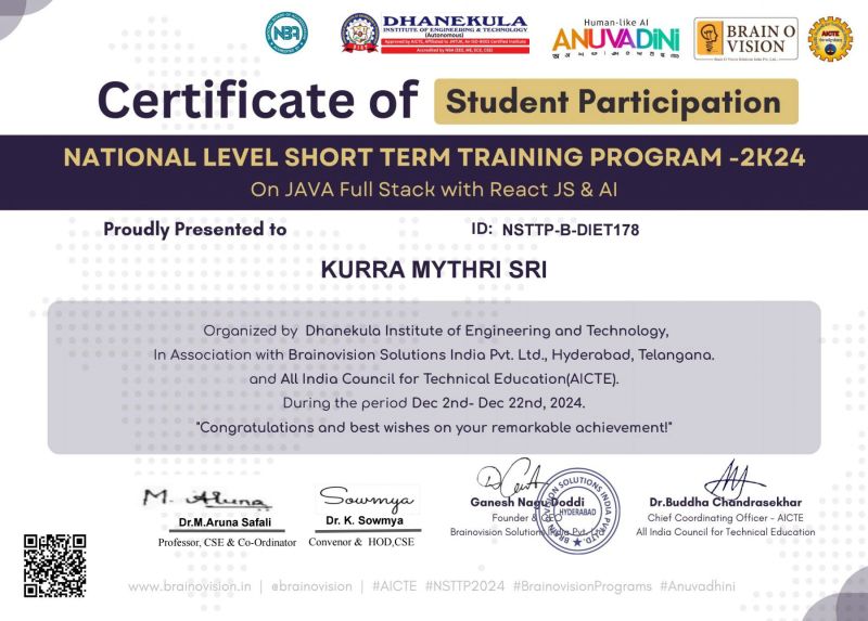 #aicte #nsttp2024 #brainovision #javafullstack #reactjs #ai | Mythrisri ... #aicte #nsttp2024 #brainovision #javafullstack #reactjs #ai | Mythrisri ...