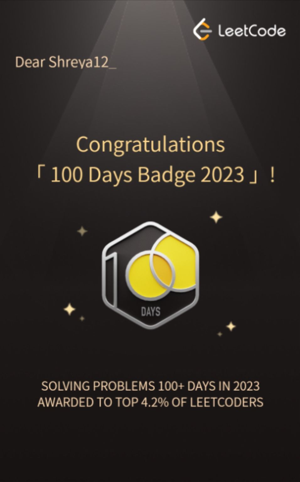 Earned Leetcode badge and grateful for learning | Shreya Saini posted ... Earned Leetcode badge and grateful for learning | Shreya Saini posted ...