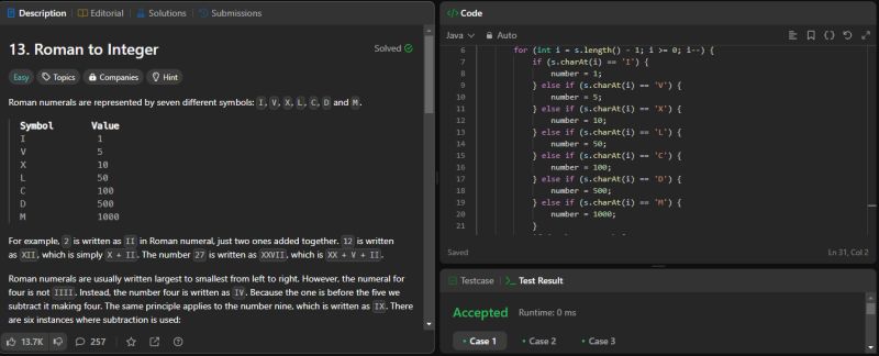 #leetcode #problemsolving #algorithms #codingchallenge #romantointeger ... #leetcode #problemsolving #algorithms #codingchallenge #romantointeger ...