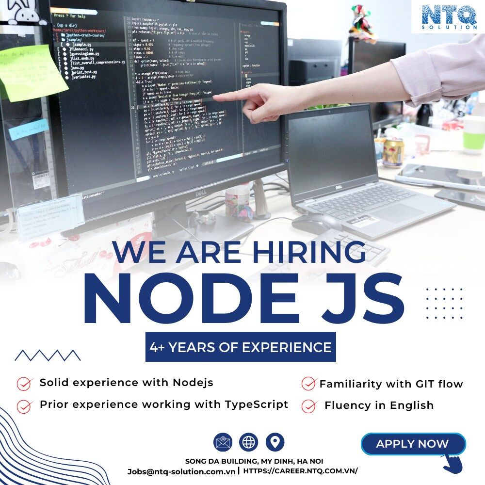 Le Vy Nguyen on LinkedIn: #tuyendungntq #ntqsolution #nodejs Le Vy Nguyen on LinkedIn: #tuyendungntq #ntqsolution #nodejs