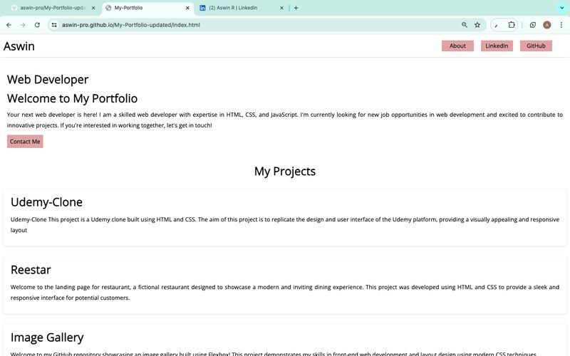Aswin R on LinkedIn: #portfolio #webdevelopment #html #css # ... Aswin R on LinkedIn: #portfolio #webdevelopment #html #css # ...