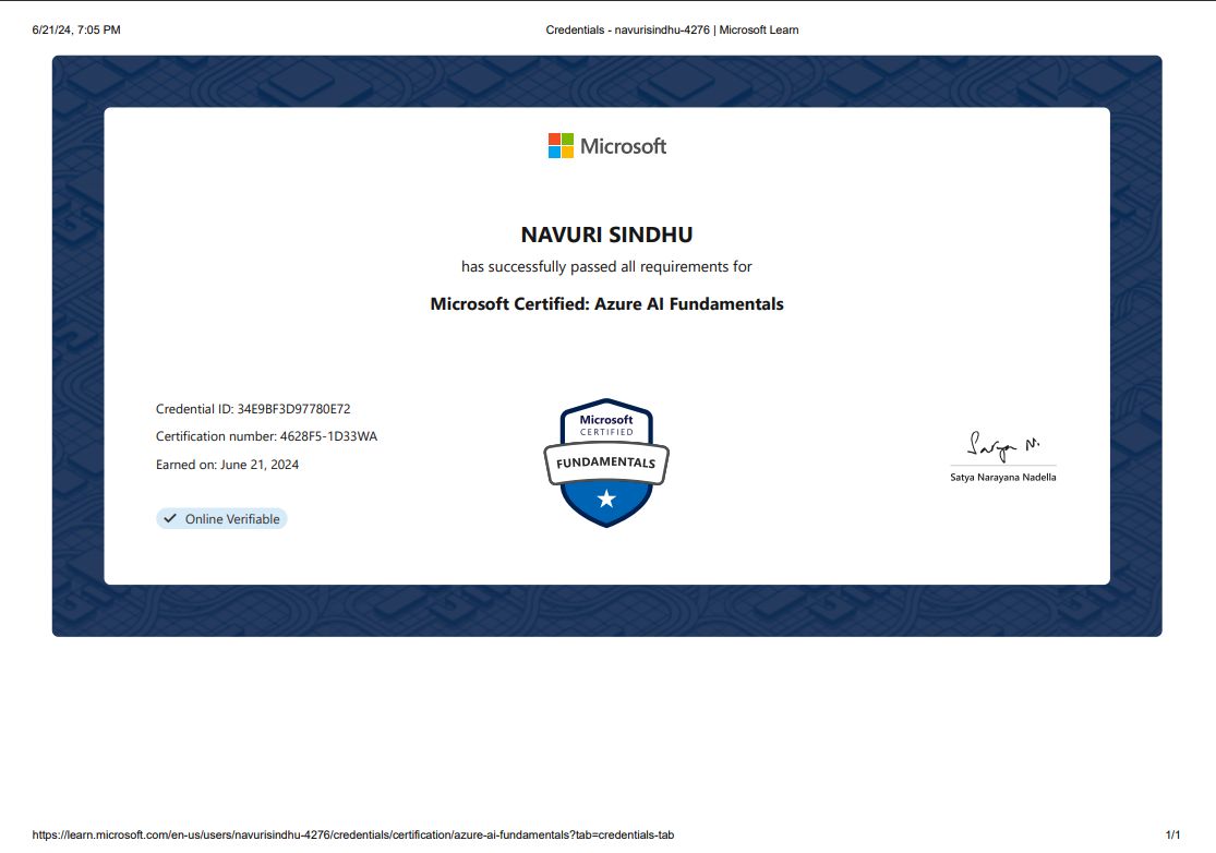 Navuri Sindhu on LinkedIn: #ai #certification #machinelearning # ... Navuri Sindhu on LinkedIn: #ai #certification #machinelearning # ...
