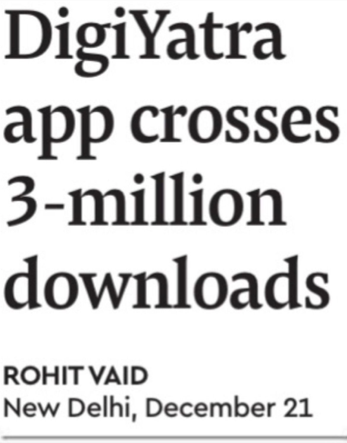 Rohit Vaid on LinkedIn: DigiYatra App crosses 3-million downloads Rohit Vaid on LinkedIn: DigiYatra App crosses 3-million downloads