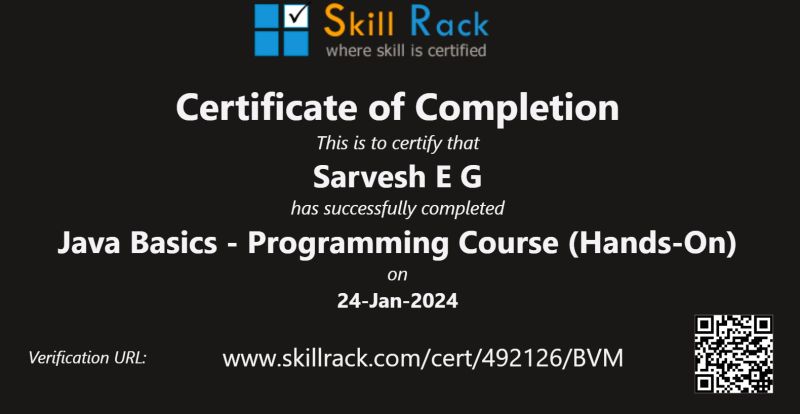 SARVESH E G on LinkedIn: #java #skillrack #coding #learning # ... SARVESH E G on LinkedIn: #java #skillrack #coding #learning # ...