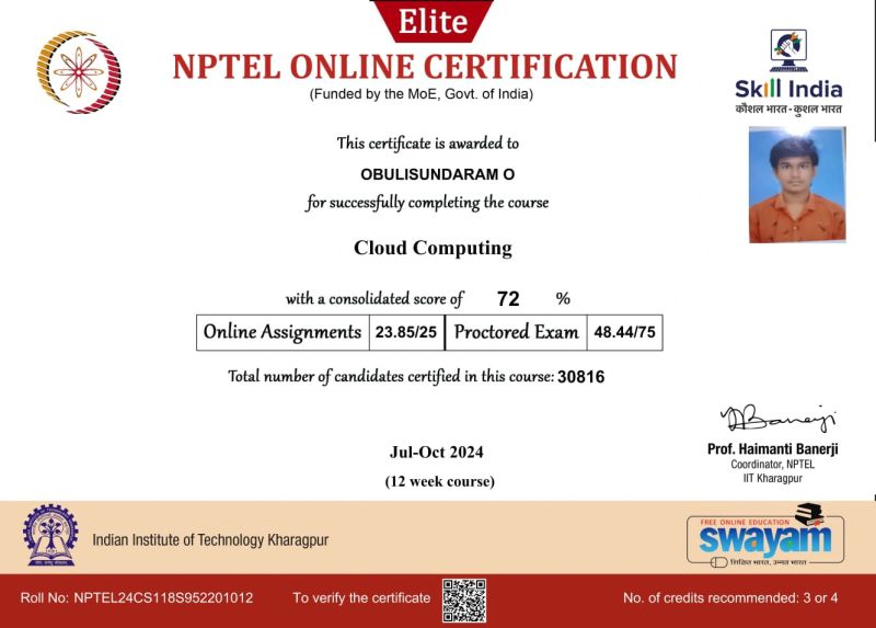 OBULISUNDARAM O on LinkedIn: #cloudcomputing #nptel # ... OBULISUNDARAM O on LinkedIn: #cloudcomputing #nptel # ...