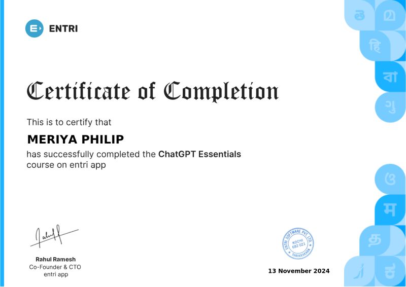 Meriya Philip on LinkedIn: #lifelonglearning #ai #chatgpt # ... Meriya Philip on LinkedIn: #lifelonglearning #ai #chatgpt # ...