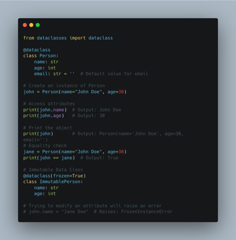 Bhanu Paliwal on LinkedIn: #python #dataclasses #coding #programming # ... Bhanu Paliwal on LinkedIn: #python #dataclasses #coding #programming # ...