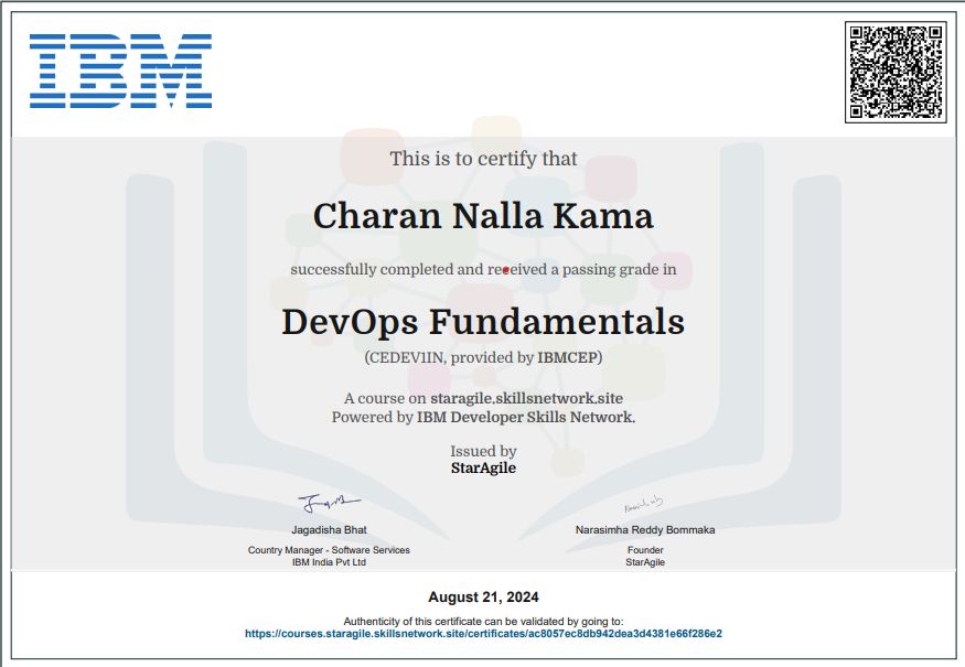 Charan NK on LinkedIn: Happy to share that I’ve earned my IBM DevOps ... Charan NK on LinkedIn: Happy to share that I’ve earned my IBM DevOps ...