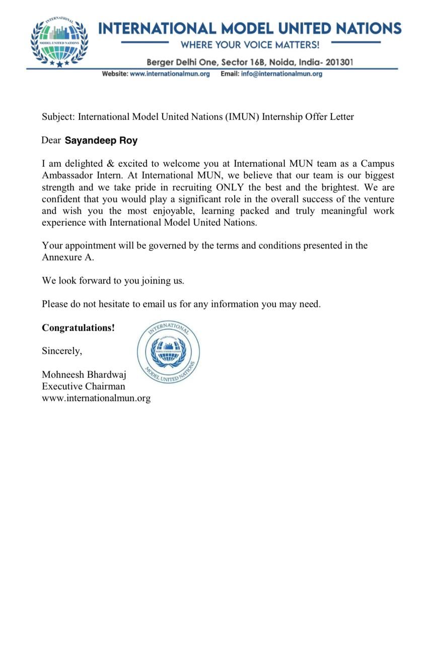 Sayandeep Roy on LinkedIn: #imun #campusambassador #modelun # ... Sayandeep Roy on LinkedIn: #imun #campusambassador #modelun # ...