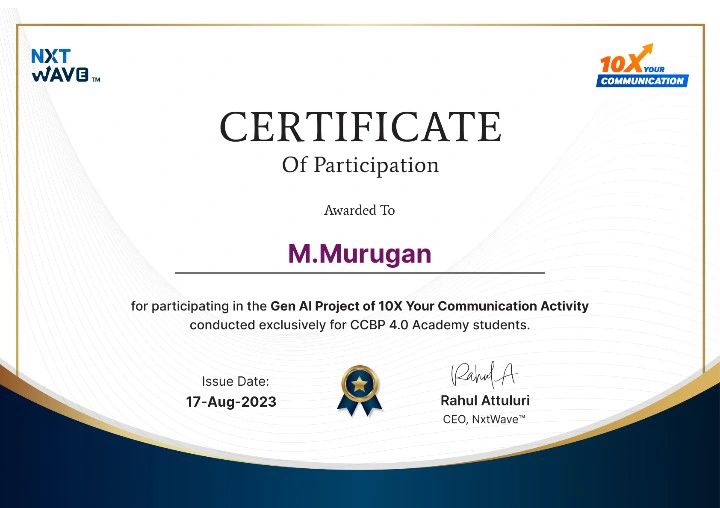 Murugan Manickam on LinkedIn: #nxtwave #ccbpacdemy Murugan Manickam on LinkedIn: #nxtwave #ccbpacdemy