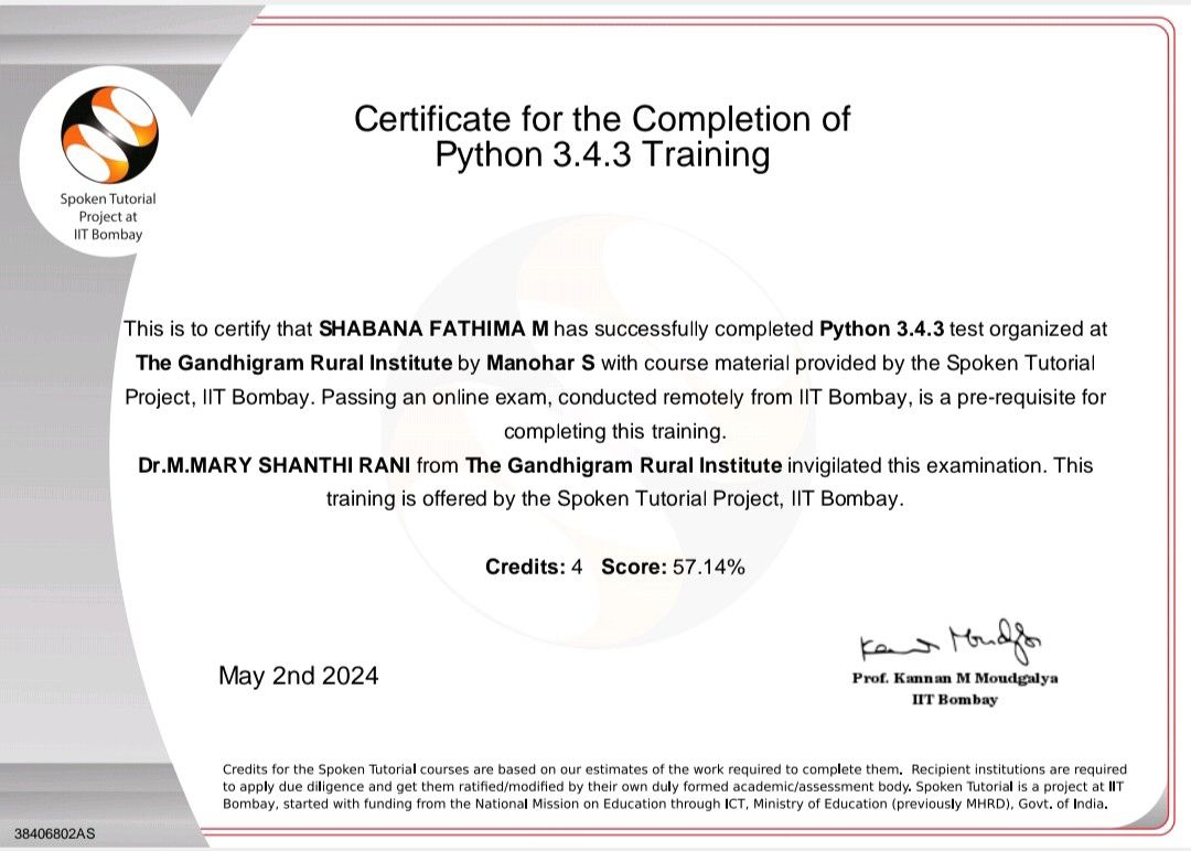 Shabana Fathima on LinkedIn: #python #coding #iitbombay Shabana Fathima on LinkedIn: #python #coding #iitbombay