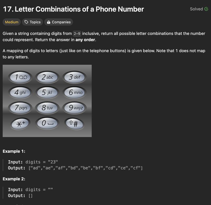 I solved a phone number problem on LeetCode | Aftaab Mulla posted on ... I solved a phone number problem on LeetCode | Aftaab Mulla posted on ...