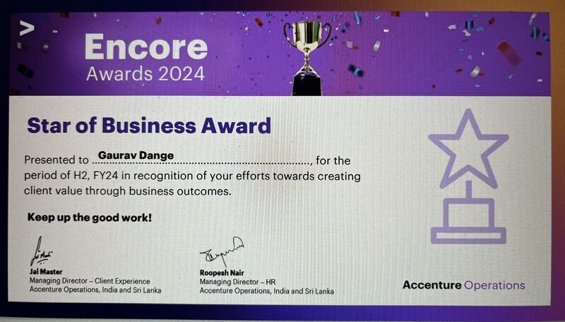 Gaurav Dange on LinkedIn: #starofbusinessaward #milestones #achivement ... Gaurav Dange on LinkedIn: #starofbusinessaward #milestones #achivement ...
