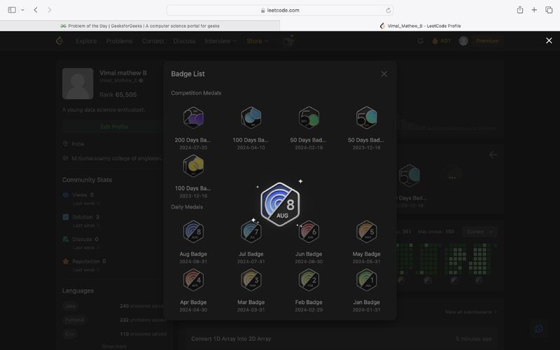 Vimal Mathew B on LinkedIn: #coding #leetcode #geeksforgeeks # ... Vimal Mathew B on LinkedIn: #coding #leetcode #geeksforgeeks # ...