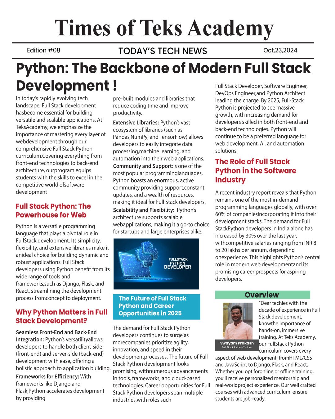 Teks Academy on LinkedIn: #fullstackpython #python # ... Teks Academy on LinkedIn: #fullstackpython #python # ...