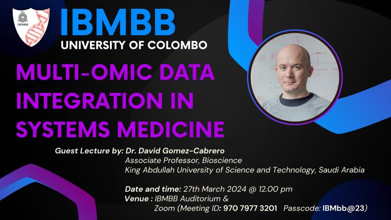 Multi-Omic Data Integration in Systems Medicine Guest Lecture by :Dr ... Multi-Omic Data Integration in Systems Medicine Guest Lecture by :Dr ...