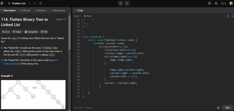 Kathakali Saha on LinkedIn: Day 07 Problem no 02 Flatten Binary Tree to ... Kathakali Saha on LinkedIn: Day 07 Problem no 02 Flatten Binary Tree to ...