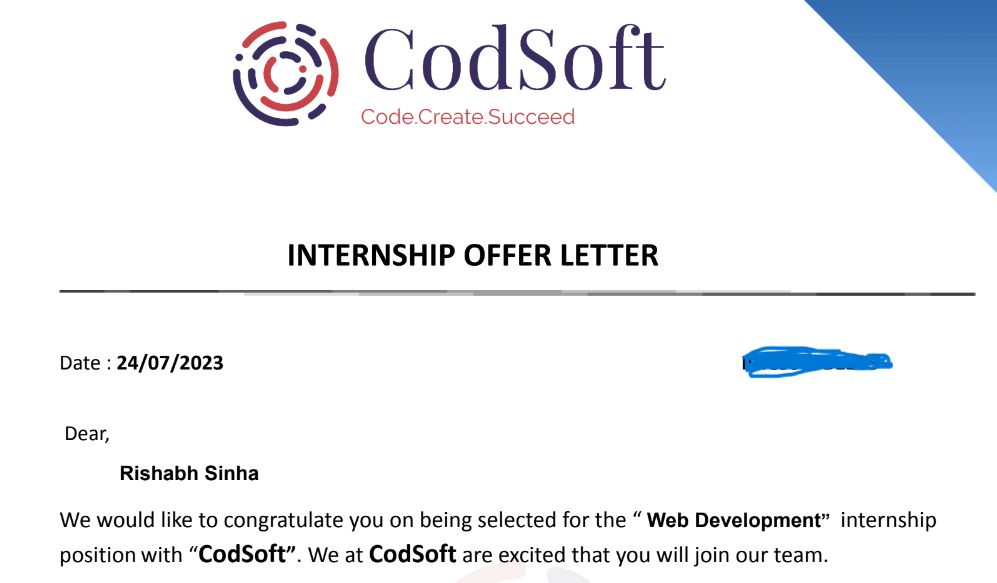 Rishabh Sinha on LinkedIn: #webdevelopment #codsoft #success # ... Rishabh Sinha on LinkedIn: #webdevelopment #codsoft #success # ...