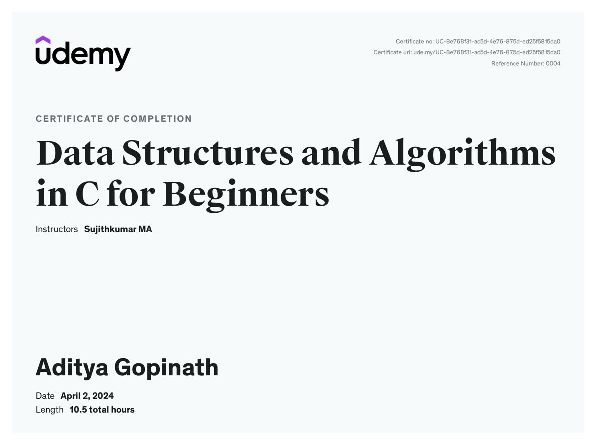 Aditya Gopinath on LinkedIn: #datastructures #algorithms #cprogramming ... Aditya Gopinath on LinkedIn: #datastructures #algorithms #cprogramming ...
