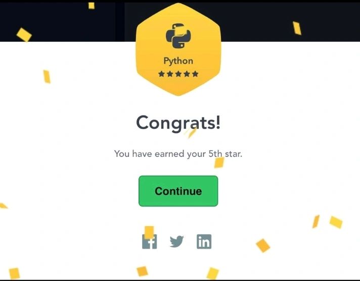 Pranjal Pachauri on LinkedIn: #hackerrank #python #codingjourney #fivestars Pranjal Pachauri on LinkedIn: #hackerrank #python #codingjourney #fivestars