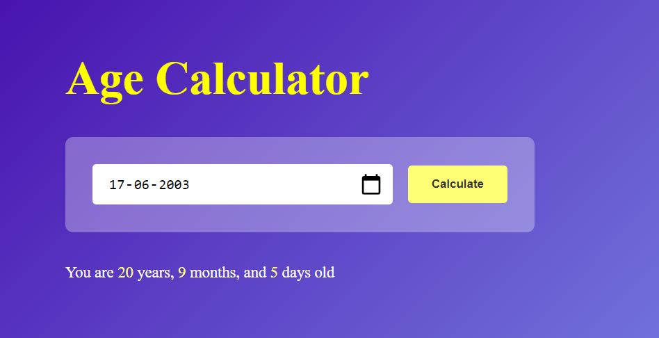 #javascript #agecalculator #codingproject #linkedinportfolio… | Subroto Raj #javascript #agecalculator #codingproject #linkedinportfolio… | Subroto Raj