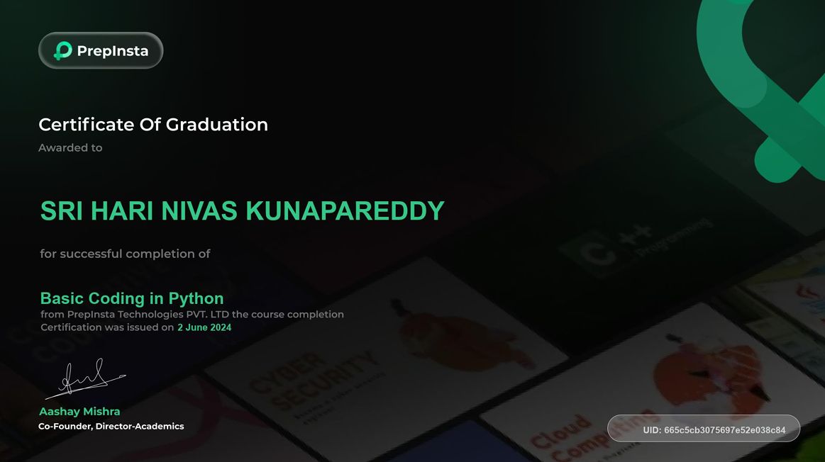 Hari Nivas on LinkedIn: Just leveled up my Python skills! After ... Hari Nivas on LinkedIn: Just leveled up my Python skills! After ...