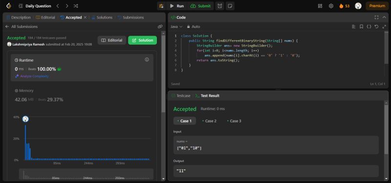 #leetcode #dailycoding #binarystrings | Lakshmipriya Ramesh #leetcode #dailycoding #binarystrings | Lakshmipriya Ramesh