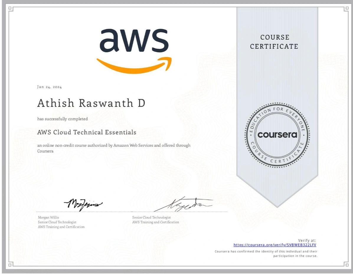Athish raswanth d on LinkedIn: #awscloudessentials # ... Athish raswanth d on LinkedIn: #awscloudessentials # ...