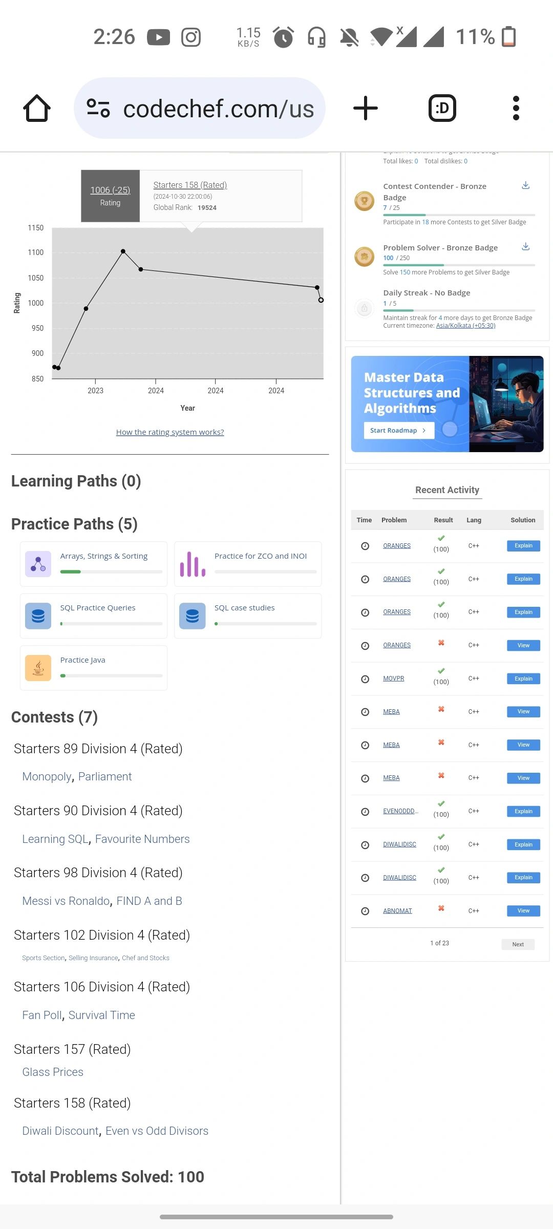 Md Roman on LinkedIn: #codechef #programming #problemsolving #growthmindset Md Roman on LinkedIn: #codechef #programming #problemsolving #growthmindset