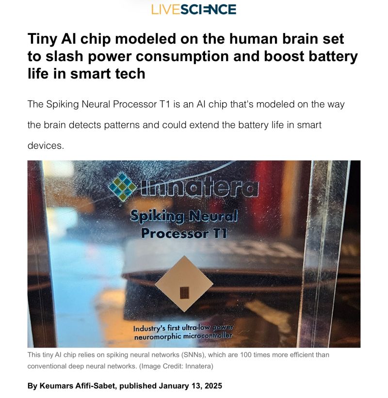 Keith King on LinkedIn: The Spiking Neural Processor T1, developed by ... Keith King on LinkedIn: The Spiking Neural Processor T1, developed by ...