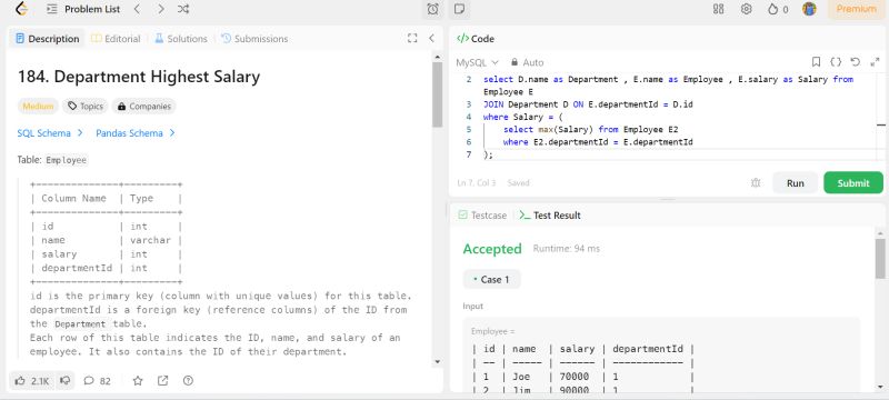 PROTIK PATRA on LinkedIn: #sql #dataanalytics #leetcode #problemsolving ... PROTIK PATRA on LinkedIn: #sql #dataanalytics #leetcode #problemsolving ...