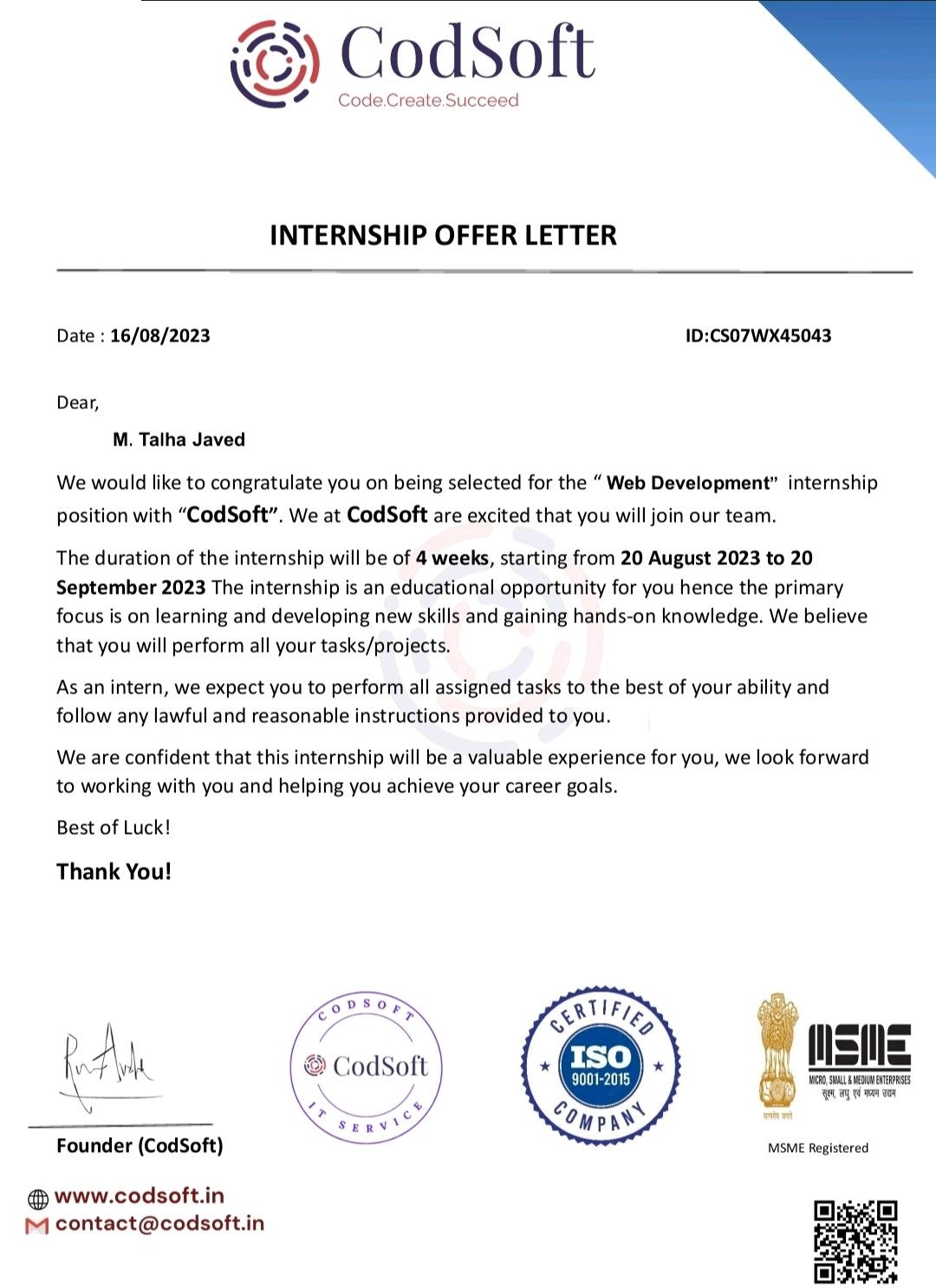 M Talha Javed on LinkedIn: #codsoft #codsoft #codsoftinternship # ... M Talha Javed on LinkedIn: #codsoft #codsoft #codsoftinternship # ...