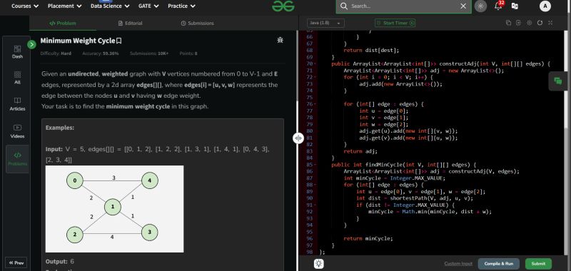 #gfg160 #dijkstra #graphalgorithms #minimumcycle #gfg160 #dsa… | Atul Bora #gfg160 #dijkstra #graphalgorithms #minimumcycle #gfg160 #dsa… | Atul Bora