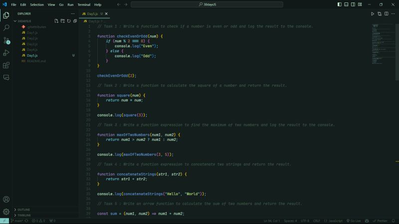 Day 5 of #30DaysOfJavaScript Challenge: Functions in JavaScript | Anand ... Day 5 of #30DaysOfJavaScript Challenge: Functions in JavaScript | Anand ...