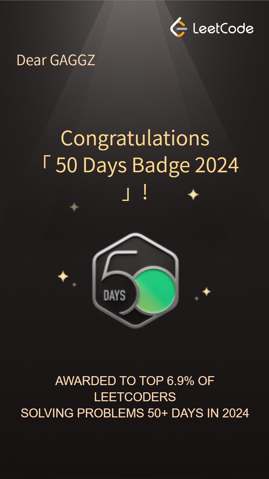 Unlocked 50-Days Leetcode Badge! | Gagan Chauhan posted on the topic ... Unlocked 50-Days Leetcode Badge! | Gagan Chauhan posted on the topic ...