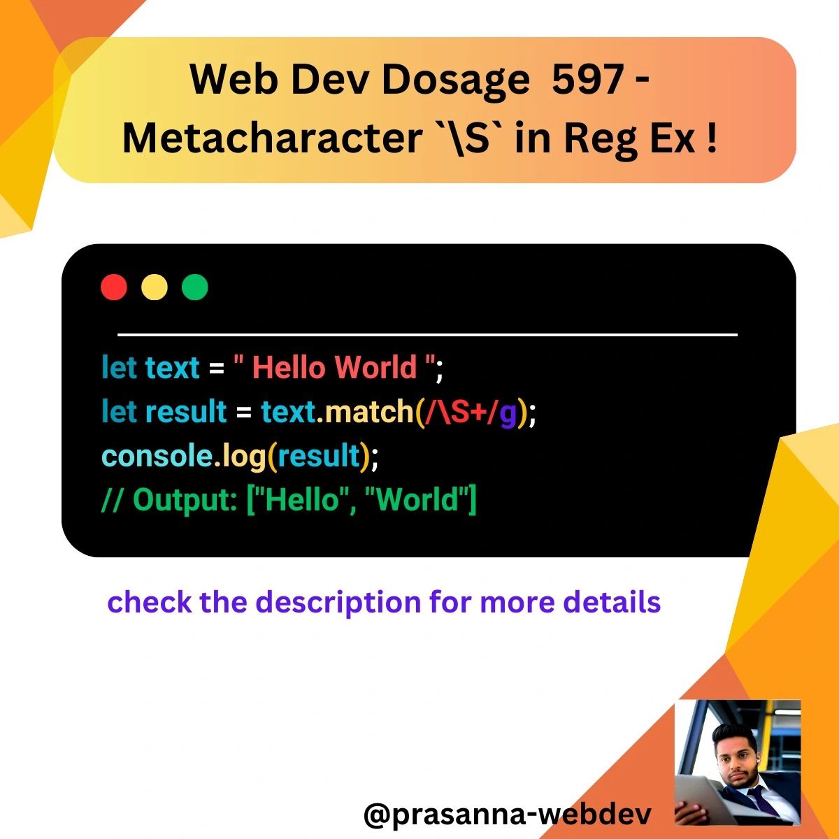 Prasanna D on LinkedIn: #webdevelopment #javascript #regex Prasanna D on LinkedIn: #webdevelopment #javascript #regex