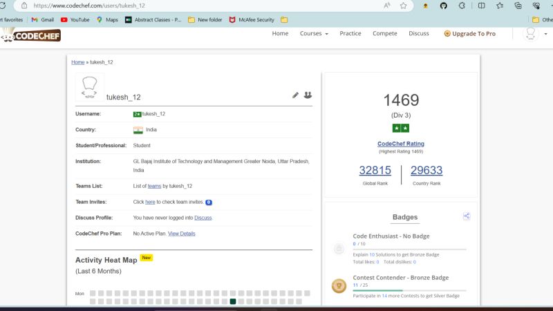 I earned 2 stars on CodeChef! | Tukesh Kumar posted on the topic | LinkedIn I earned 2 stars on CodeChef! | Tukesh Kumar posted on the topic | LinkedIn