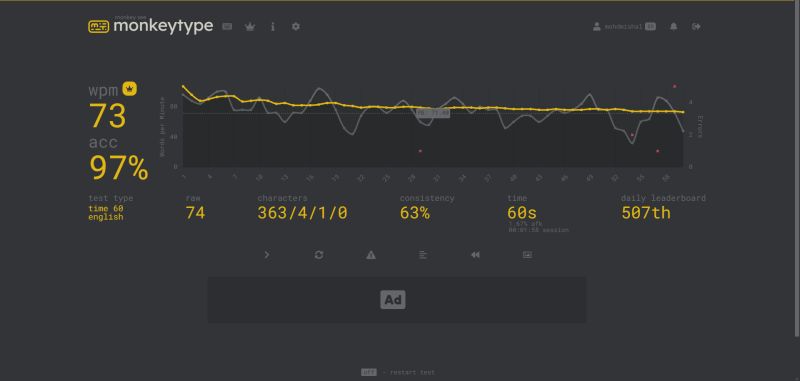 Boosted typing speed with MonkeyType | Mohammed Mishal posted on the ... Boosted typing speed with MonkeyType | Mohammed Mishal posted on the ...