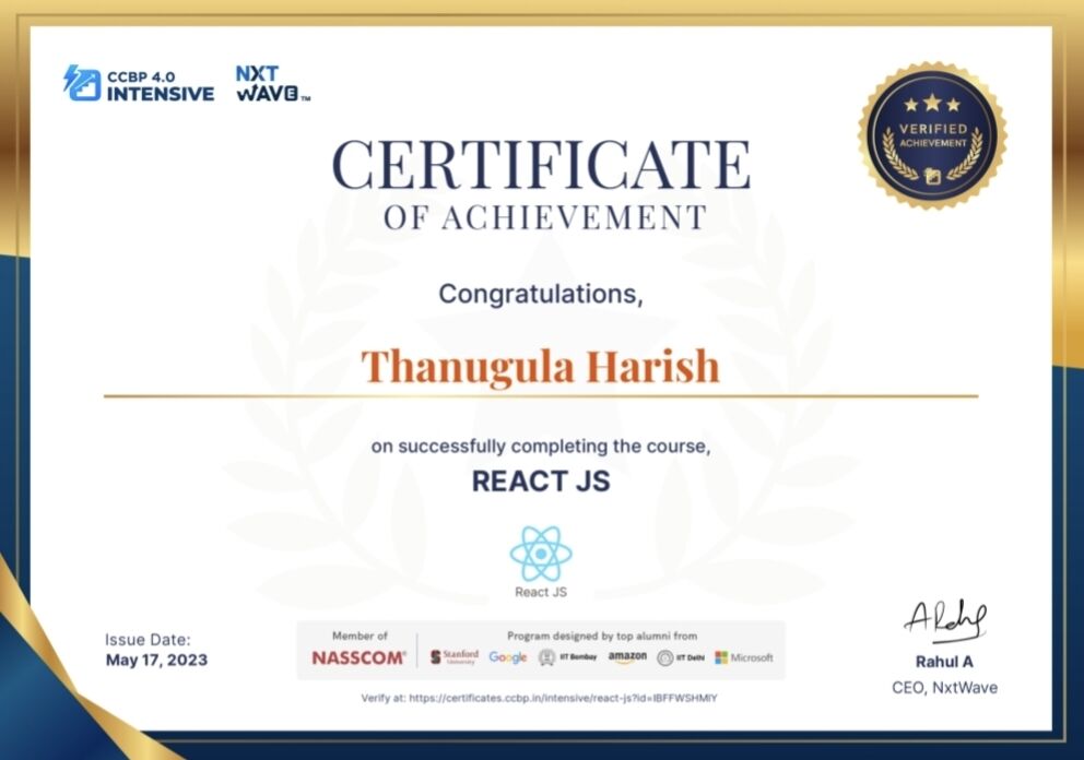 #nxtwave | Harish Thanugula #nxtwave | Harish Thanugula