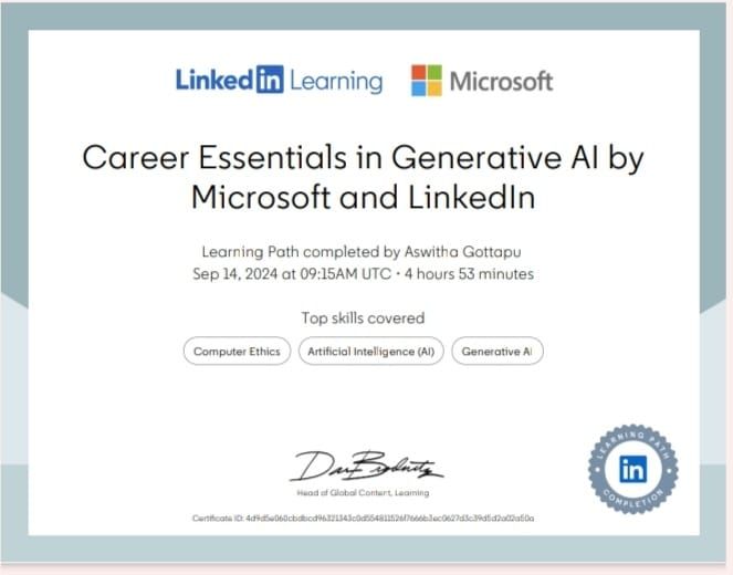 Aswitha Gottapu on LinkedIn: #ai #generativeai #careergrowth # ... Aswitha Gottapu on LinkedIn: #ai #generativeai #careergrowth # ...