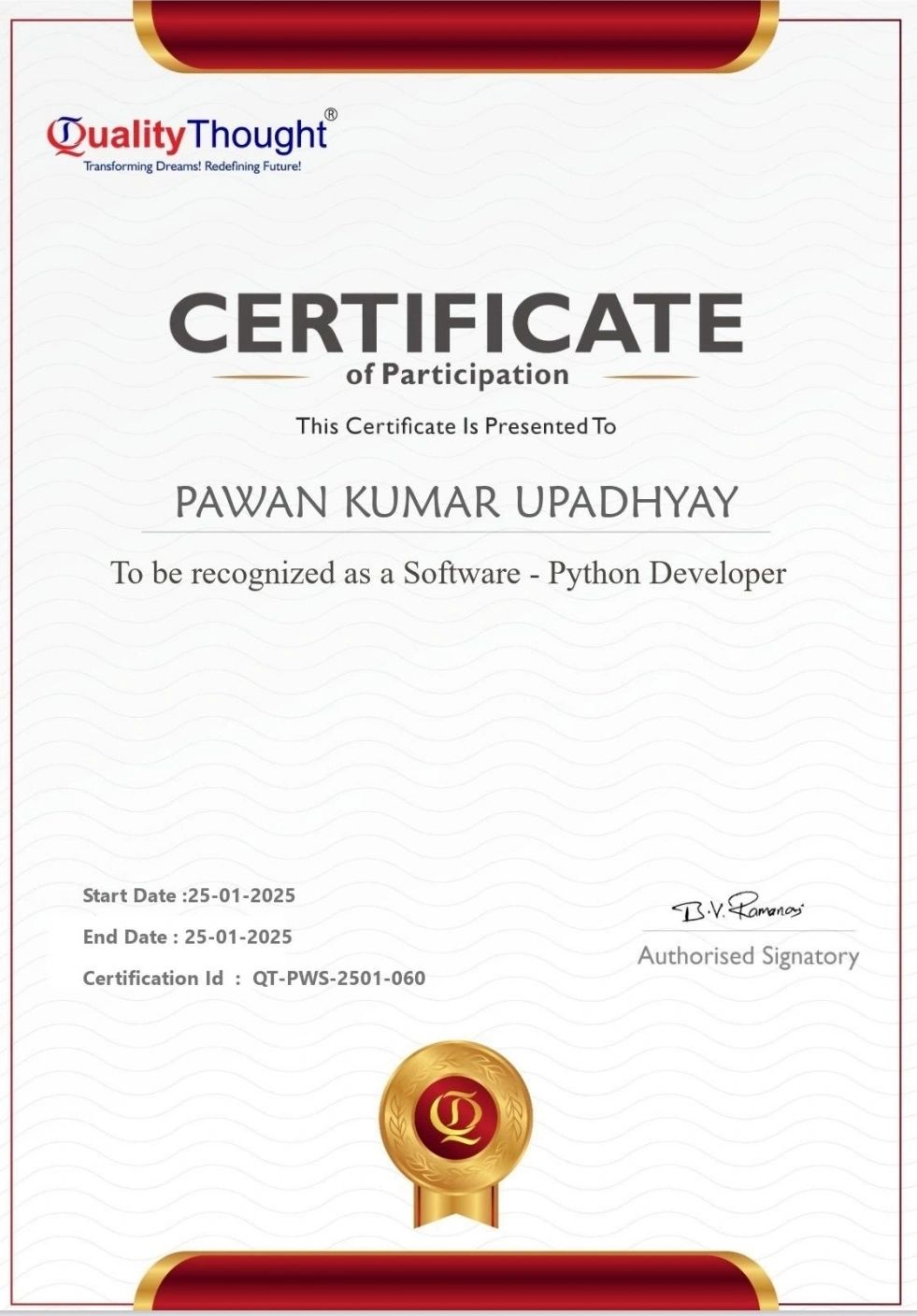 PAWAN KUMAR UPADHYAY on LinkedIn: Python Developer PAWAN KUMAR UPADHYAY on LinkedIn: Python Developer