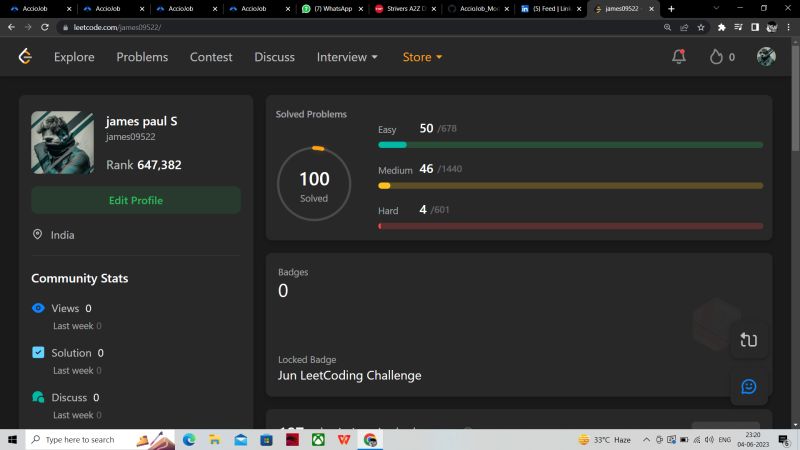 James paul on LinkedIn: #leetcode #codingjourney #problemsolving # ... James paul on LinkedIn: #leetcode #codingjourney #problemsolving # ...