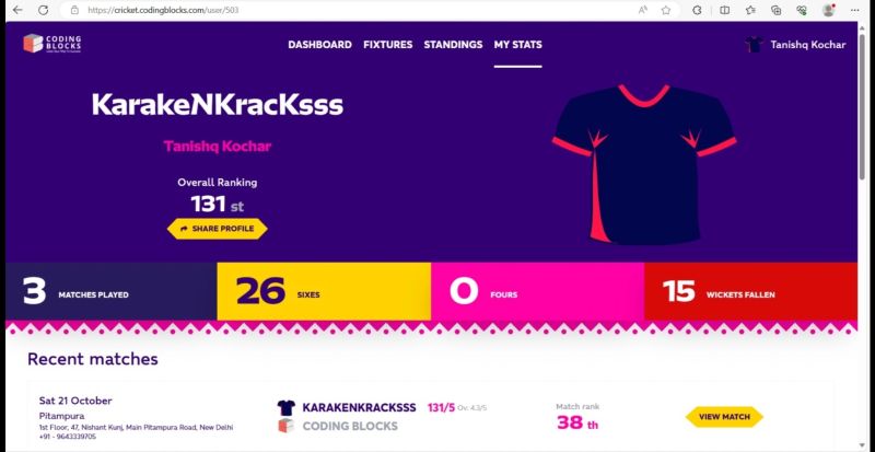 Tanishq Kochar on LinkedIn: #coding #codingblocks #worldcup23 #tournament Tanishq Kochar on LinkedIn: #coding #codingblocks #worldcup23 #tournament