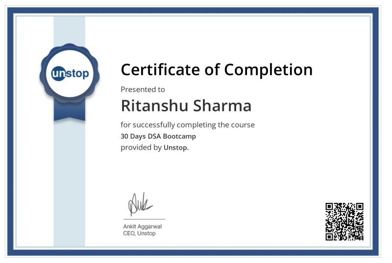 #30_days_dsa_bootcamp #dsa #unstop #dsa #learningjourney #achievement ... #30_days_dsa_bootcamp #dsa #unstop #dsa #learningjourney #achievement ...