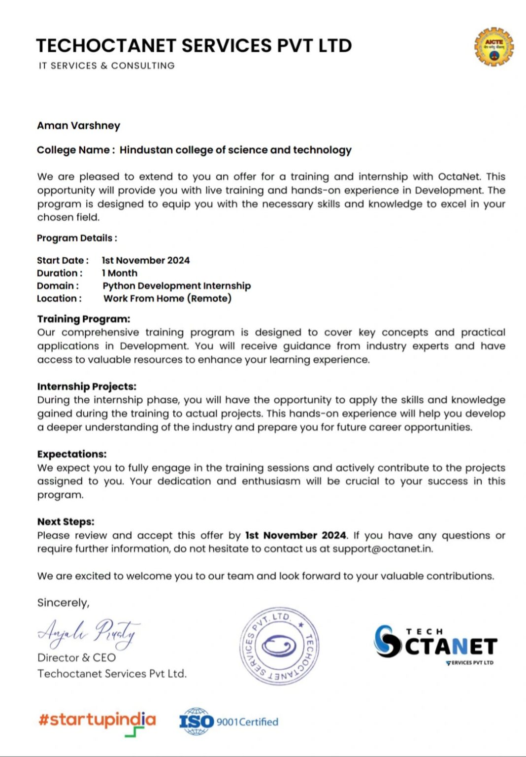 aman varshney on LinkedIn: #python #techoctanet aman varshney on LinkedIn: #python #techoctanet