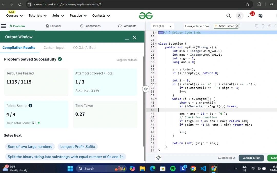 Jagan M A on LinkedIn: #gfg160 #geekstreak2024 #dsa #programming #java Jagan M A on LinkedIn: #gfg160 #geekstreak2024 #dsa #programming #java